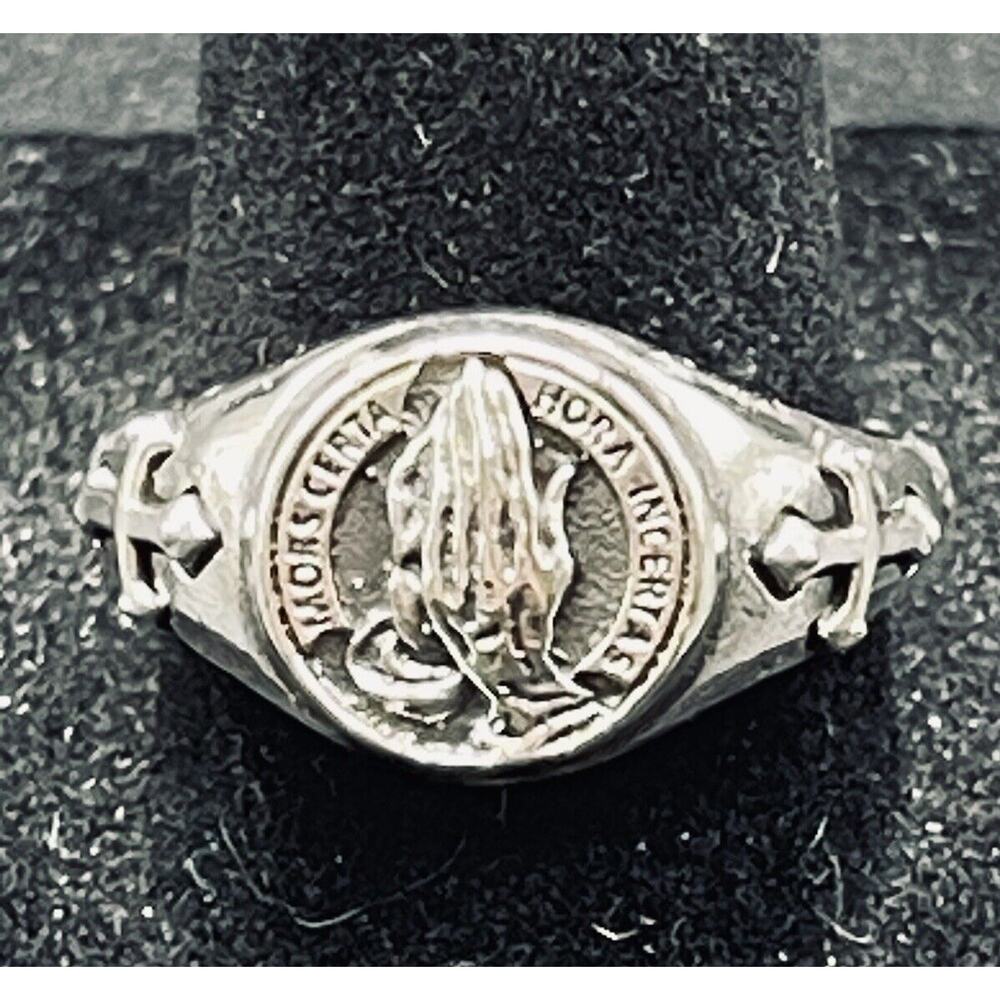 New Condition Sterling Silver Praying Hands Ring Size… - Gem